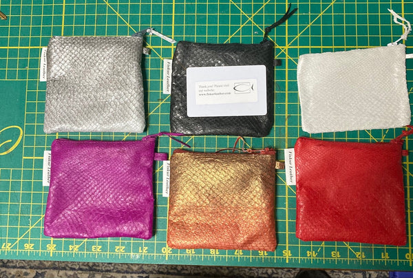 Fish Leather Coin Purse with Zipper (Small)|Fiskur Leather